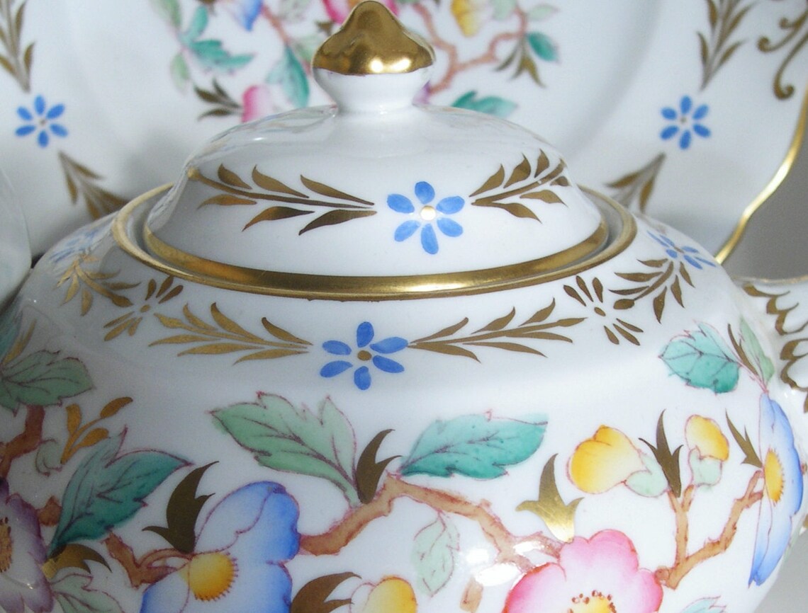 Rare Royal Chelsea Teapot 5 pieces tea set Teapot Creamer | Etsy