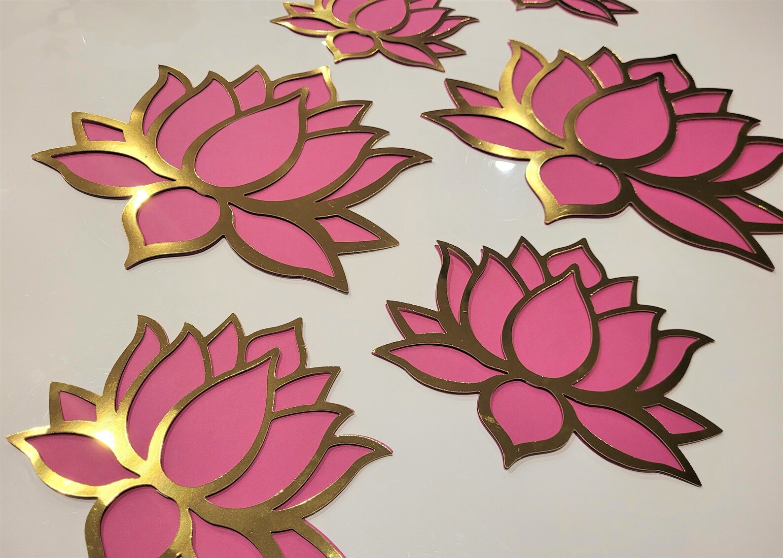 3 Lotus Flowers for Decor Lotus Flower Backdrop 3D Gold Wall - Etsy