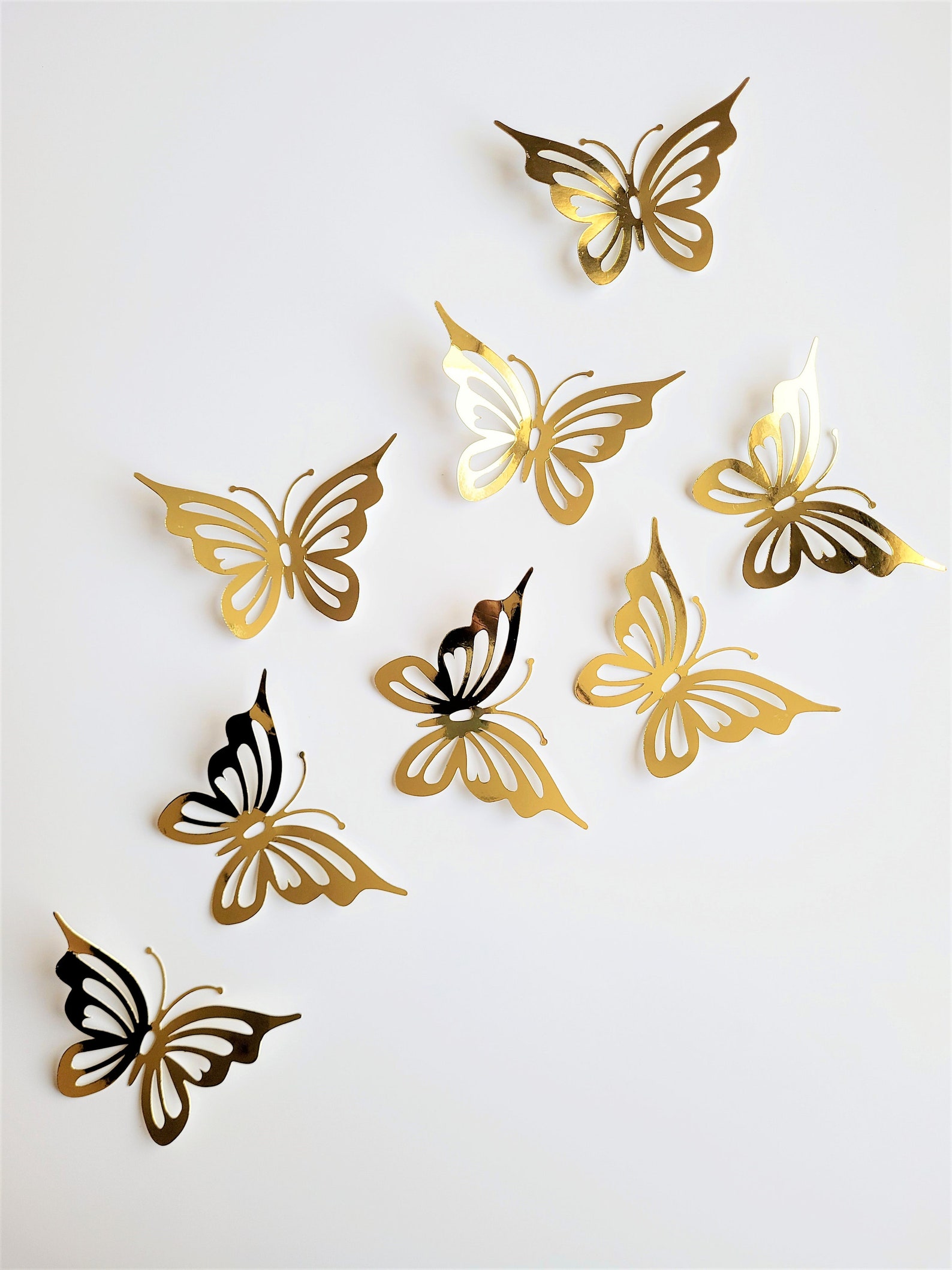 Gold Paper Butterflies Gold Butterfly Wall Decor 3d Gold - Etsy