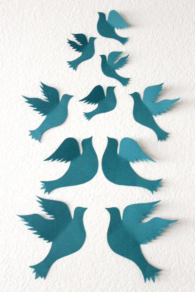 Paper Birds Dove Wall Decor 3D Birds Dove Wall Art Bird | Etsy
