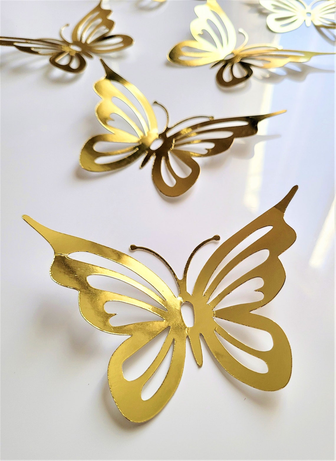 Gold Paper Butterflies Gold Butterfly Wall Decor 3d Gold - Etsy