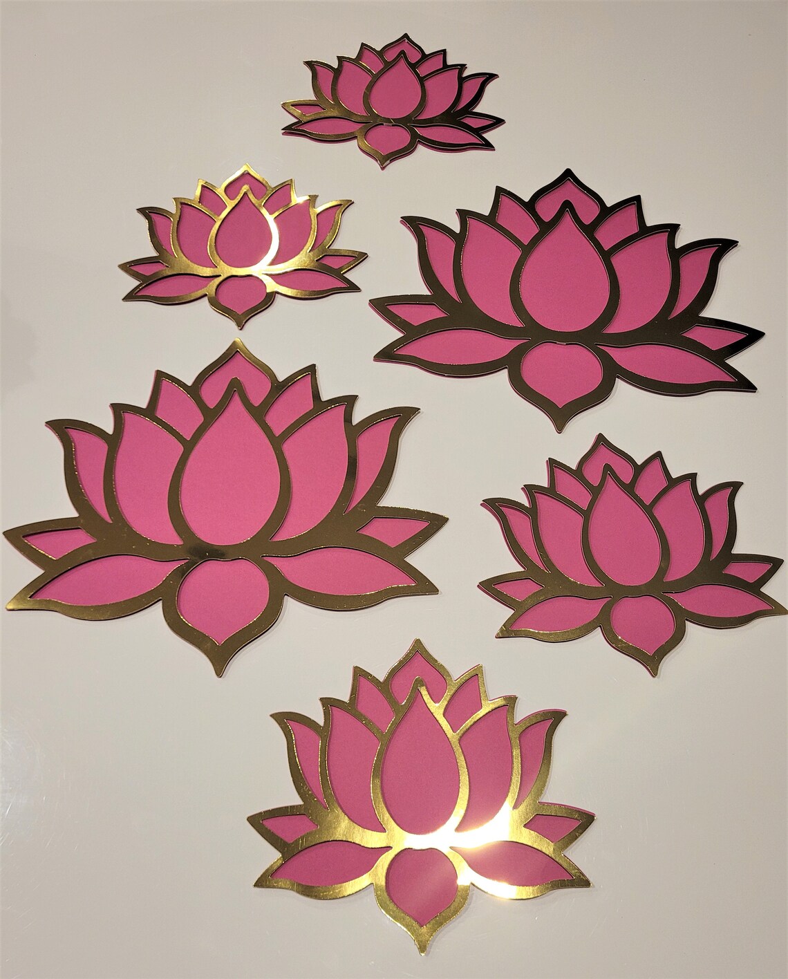 3 Lotus Flowers for Decor Lotus Flower Backdrop 3D Gold Wall - Etsy