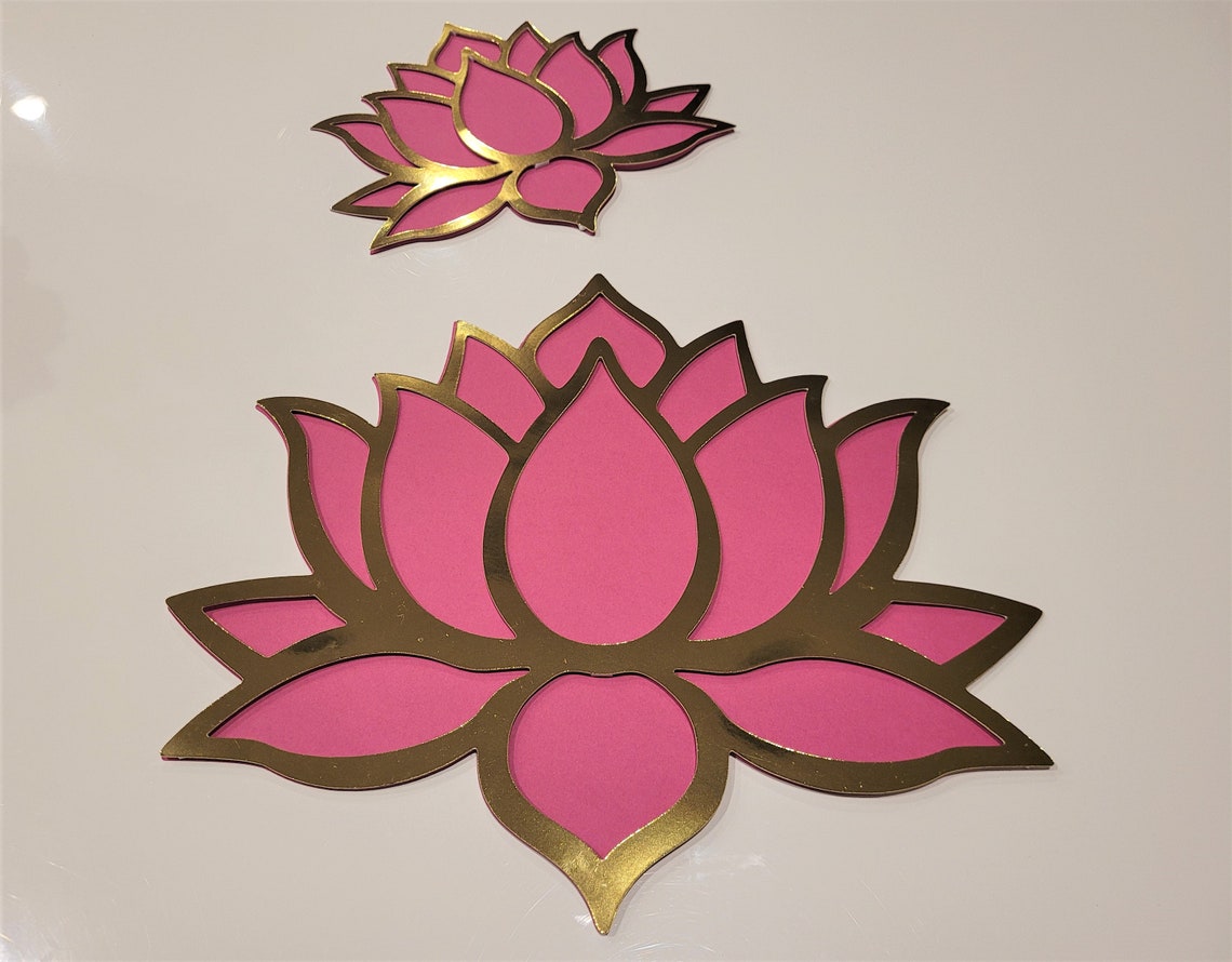 3 Lotus Flowers for Decor Lotus Flower Backdrop 3D Gold Wall - Etsy