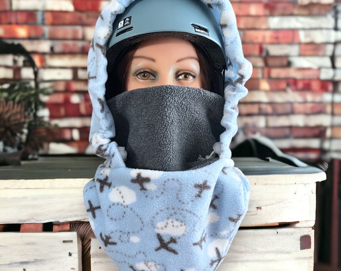 Child Snow Hood, Over Helmet Hood, Helmet Hoodie, Hood Face Mask ...