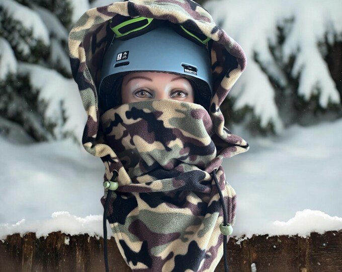 Snow Hood, Over the Helmet Hood, Helmet Hoodie, Hood Face Mask ...