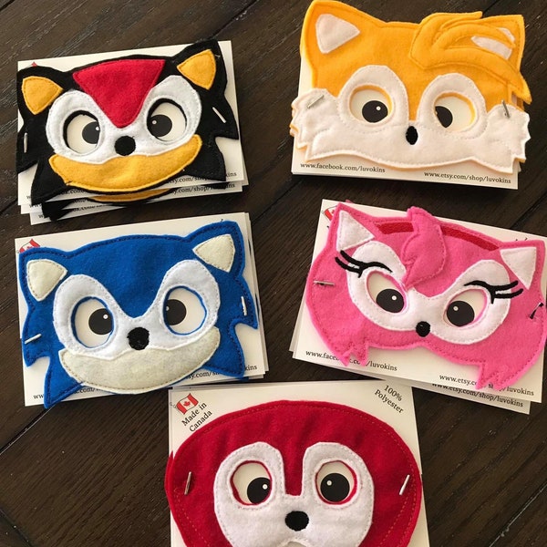 Sonic Hedgehog Masks - Etsy