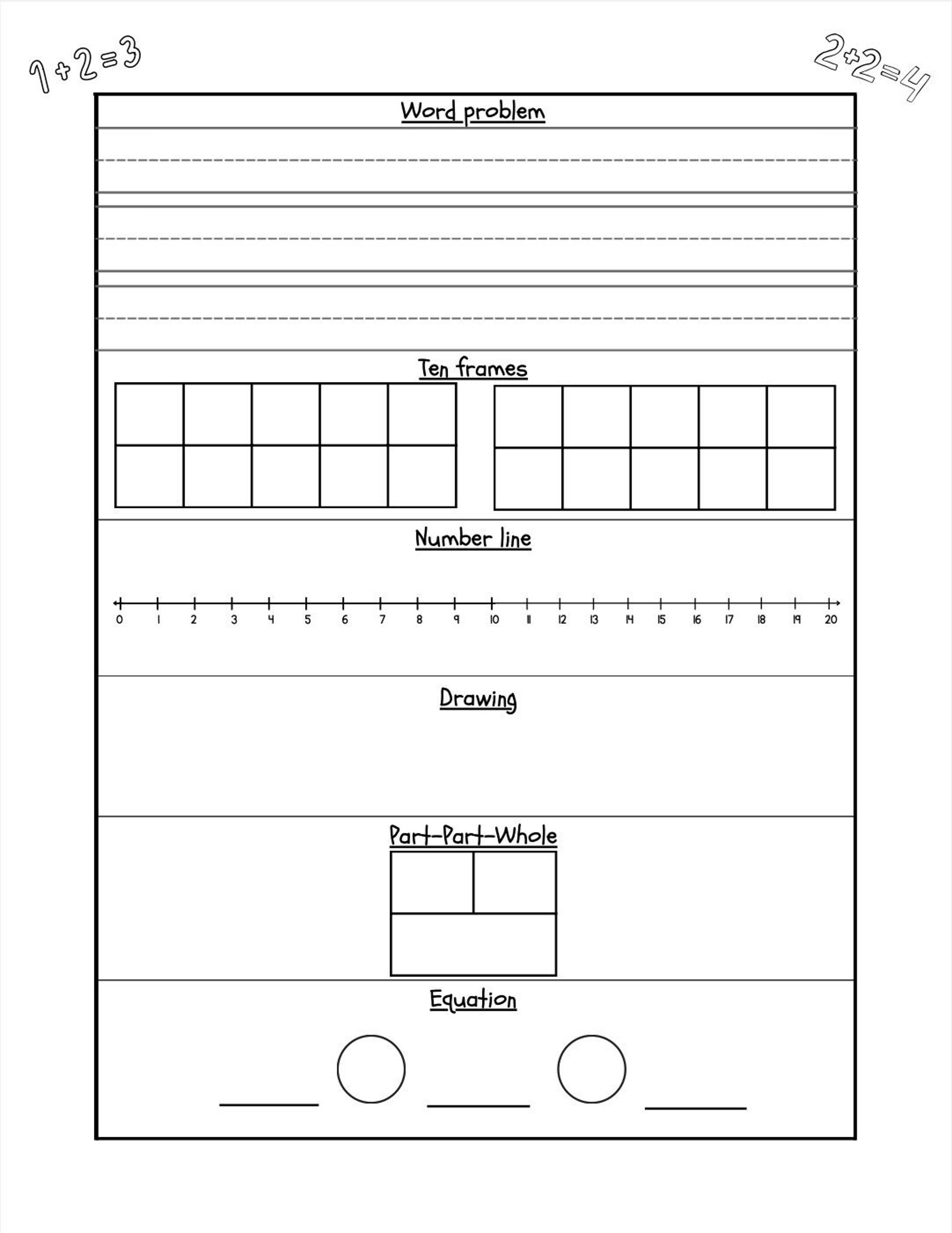 Math Strategies Worksheet - Etsy