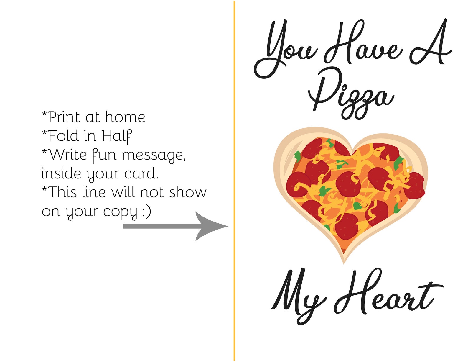 You Have a Pizza My Heart, Printable, PDF Valentine Card, Print at Home ...
