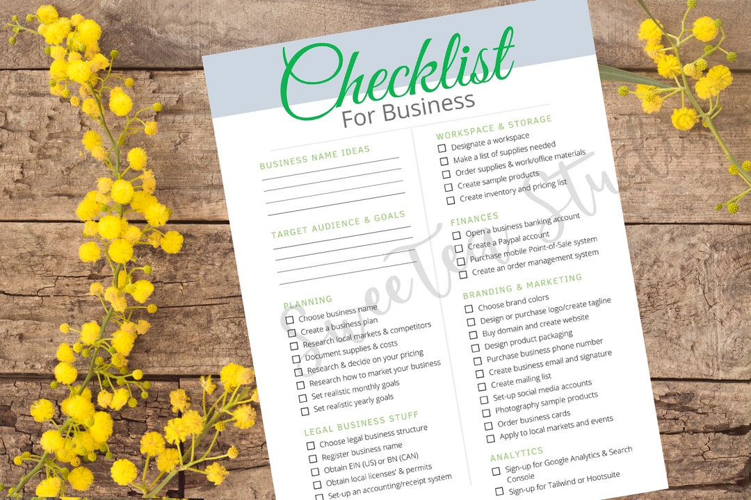 Business Launch Checklist, Your Business Digital Download Checklist ...