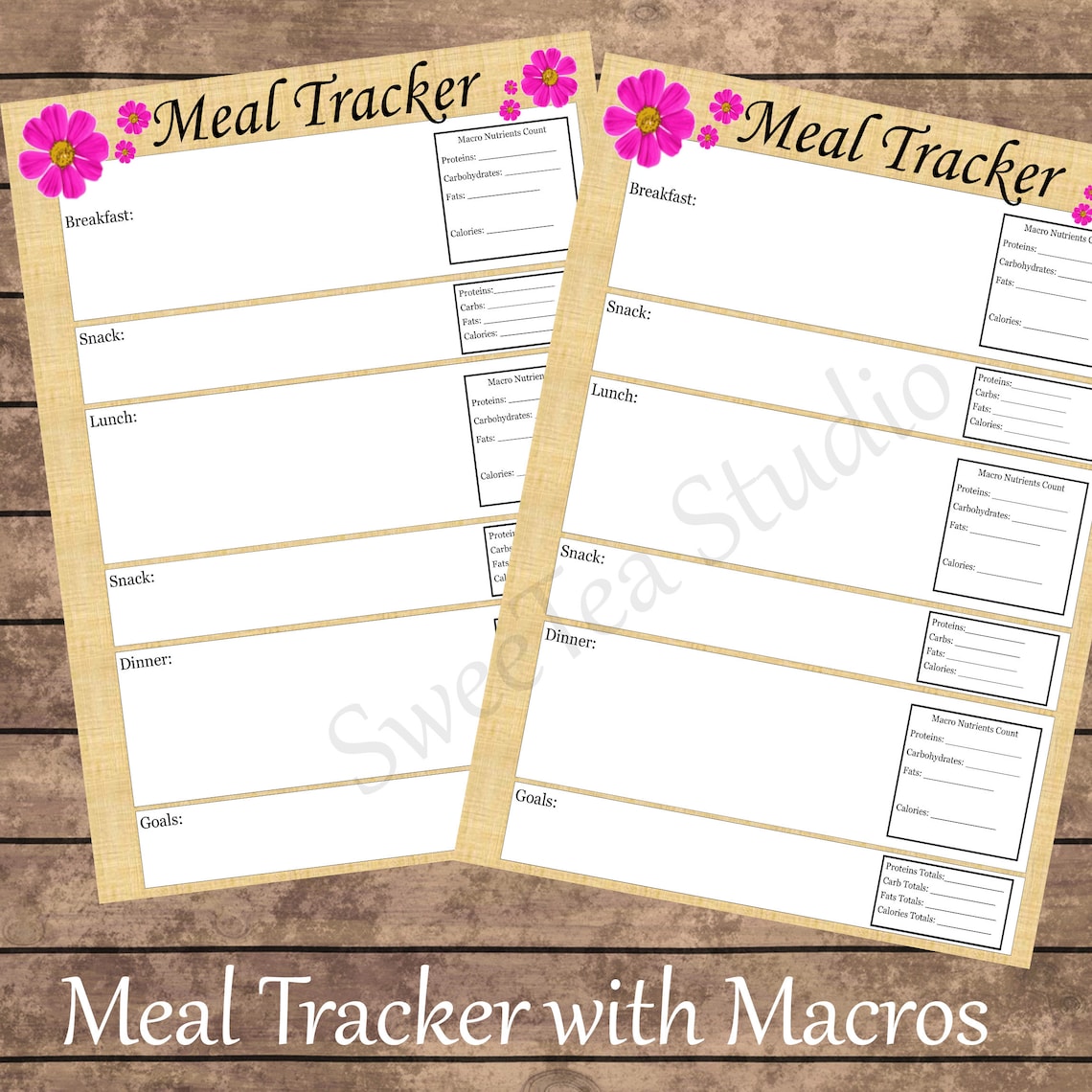 MEAL Tracker/planners Bundle, 3 Different Meal Trackers With MACROS ...