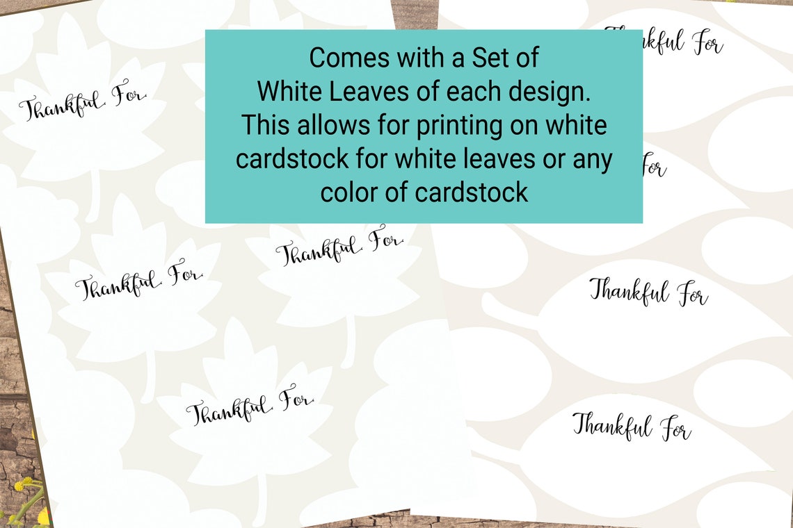Printable Fall Thankful, Thanksgiving Maple Leaves, PDF and JPG - Etsy