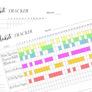 30 OR 31 Day, Monthly, Printable Habit Tracker 8x10.5 Inch PDF - Etsy