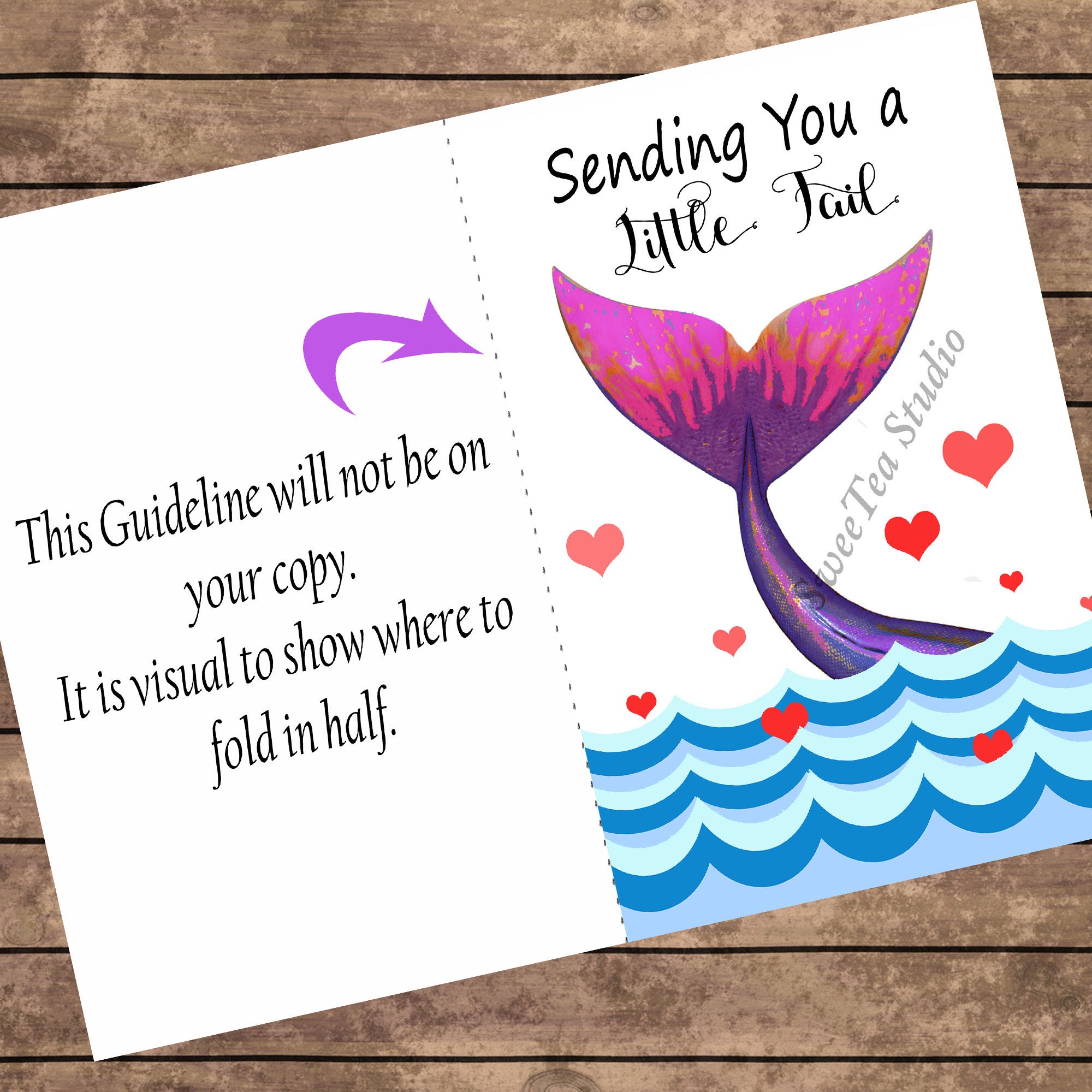 Sending You a Little Tail, Printable, Digital Valentine Card 8.5 X11 ...