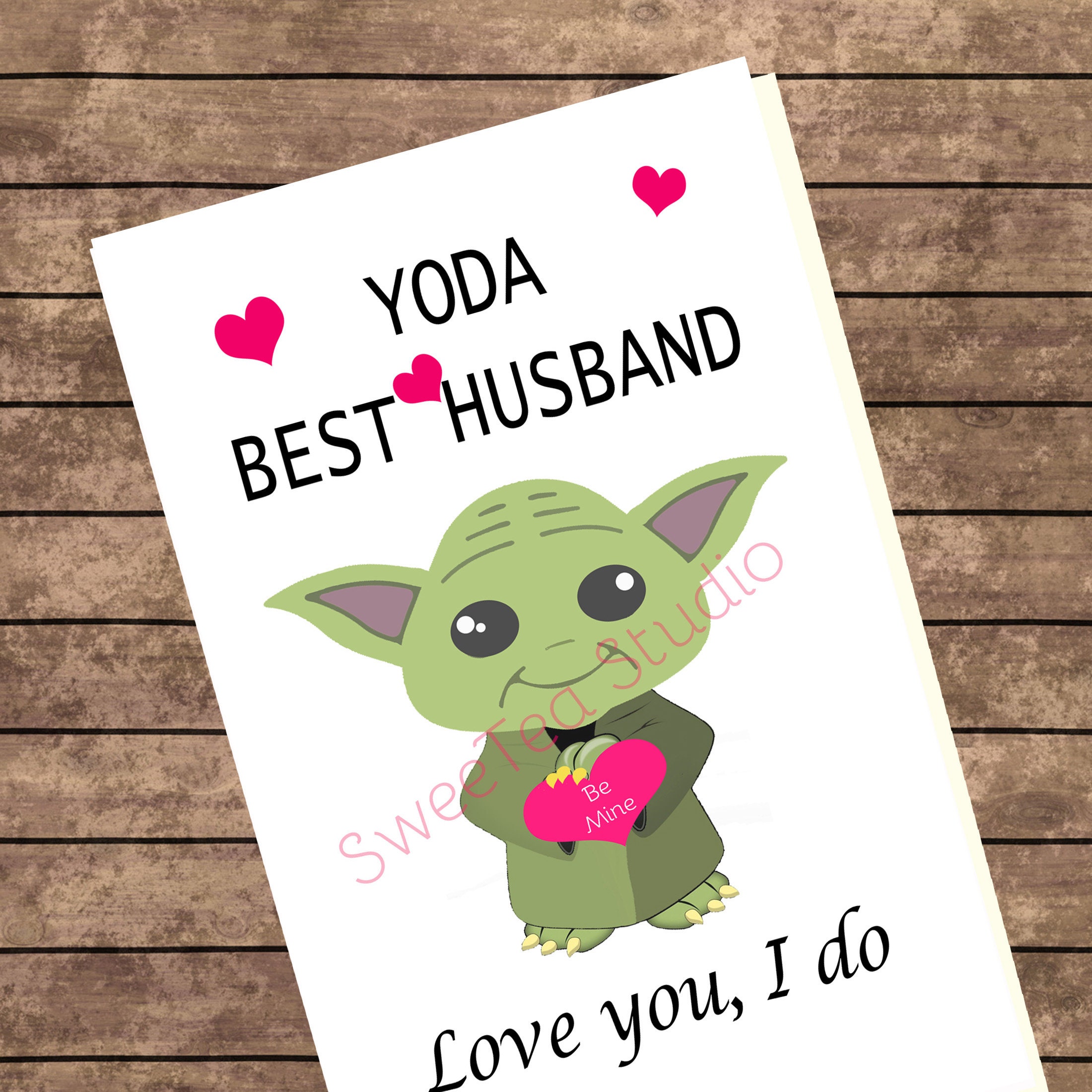 Baby YODA BEST Husband, Love You I Do, Printable Valentine Card ...