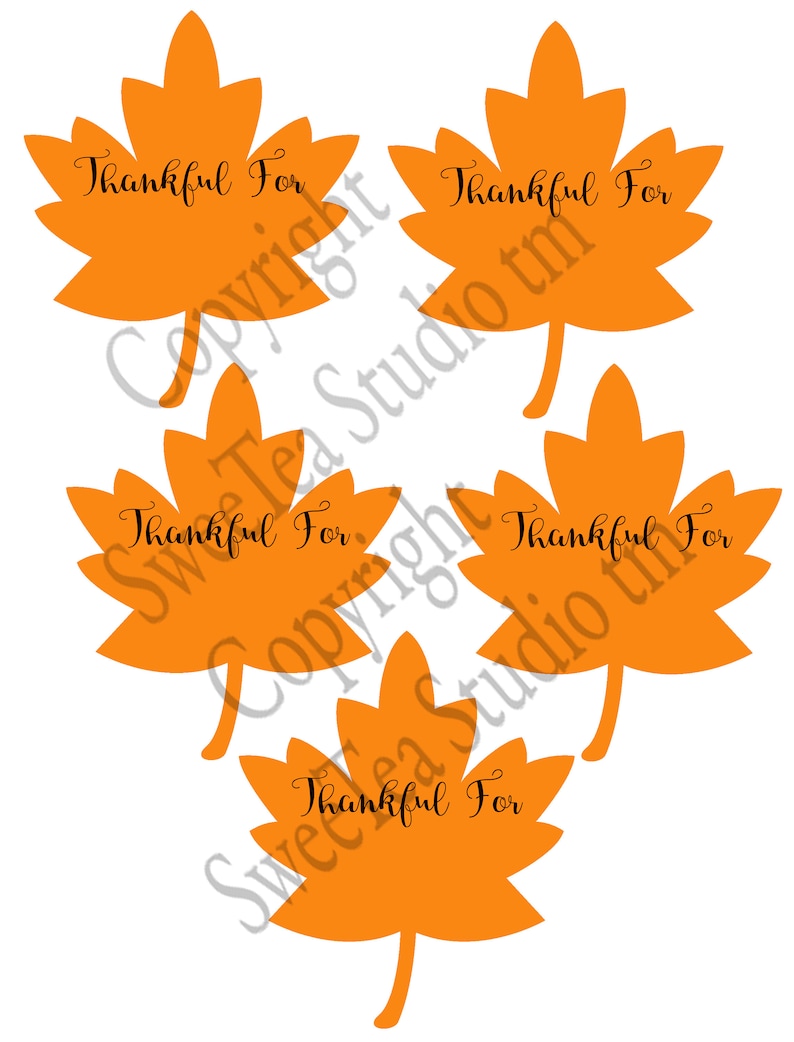 Printable Fall Thankful, Thanksgiving Maple Leaves, PDF and JPG - Etsy