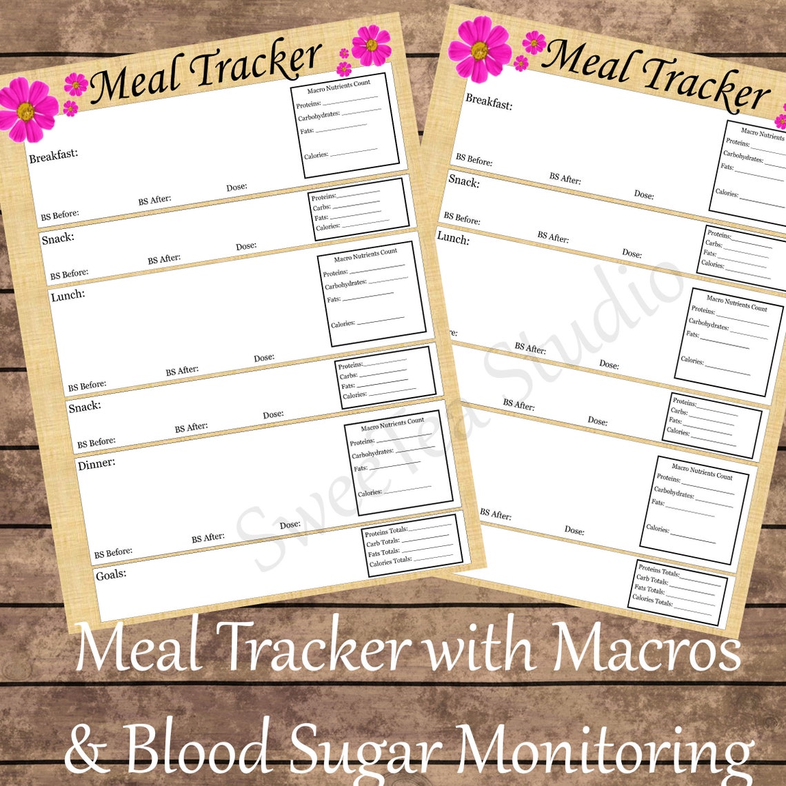 MEAL Tracker/planners Bundle, 3 Different Meal Trackers With MACROS ...
