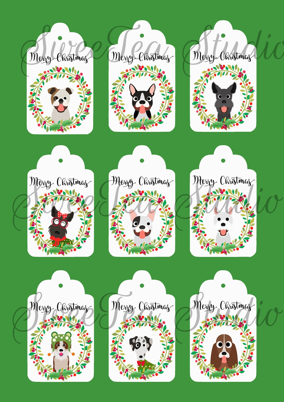 Mixed Dog Gift Tags/printable Gift Tags/dog Christmas - Etsy