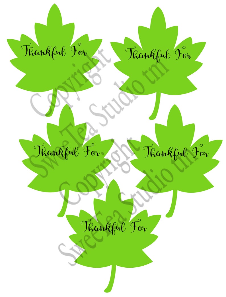 Printable Fall Thankful, Thanksgiving Maple Leaves, PDF and JPG - Etsy
