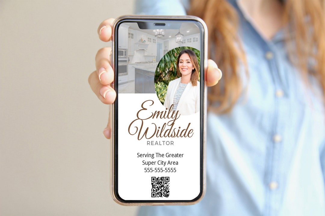 Custom Vertical Digital Business Card With QR Code (not a Template) - Etsy