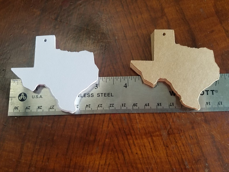 Set of 20 Large White OR Kraft Texas Tags With Red Blue or - Etsy