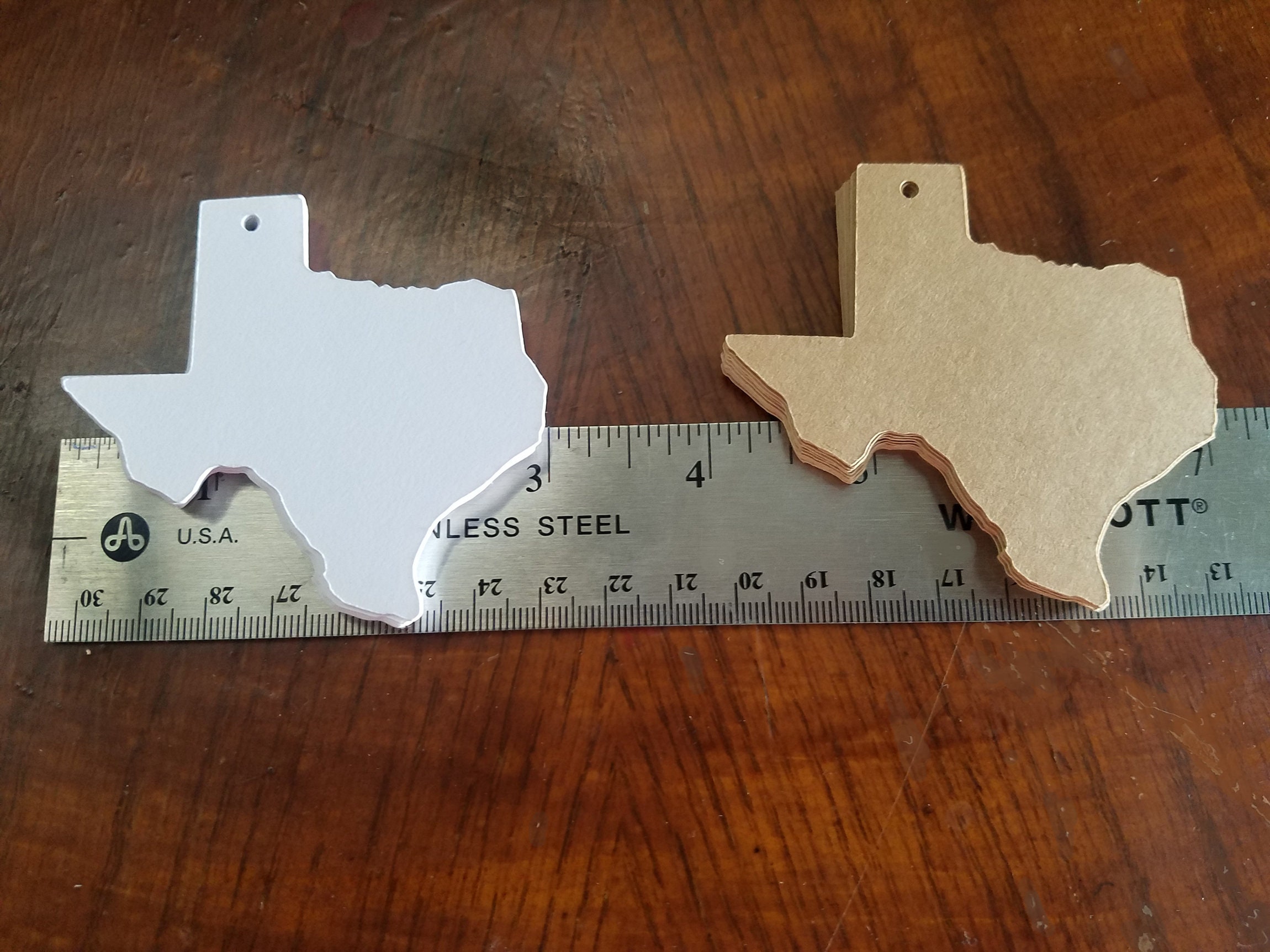 Set of 20 Large White OR Kraft Texas Tags With Red Blue or - Etsy