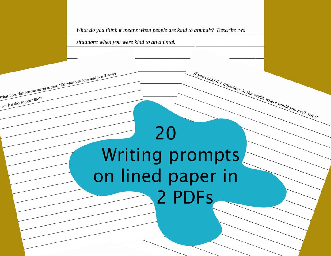 Lined Paper With Writing Prompts, Middle & High School (digital ...