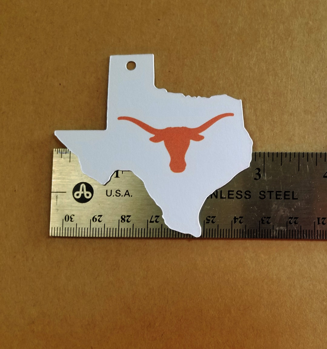 40 White Texas UT Tags With Punched Holes, UT Horns Party Tags, Texas ...