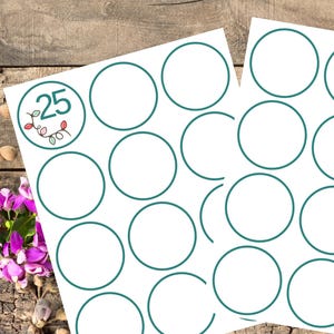 Printable Advent Calendar Number Circles 1-25 (PDF) - Etsy