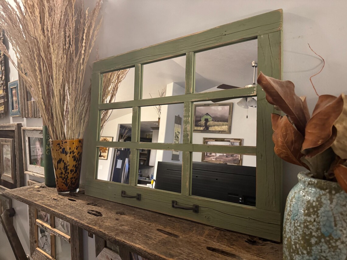 23”x33” Mirror-wall Decor - Rustic Window Mirror- Rustic Mirror-window ...