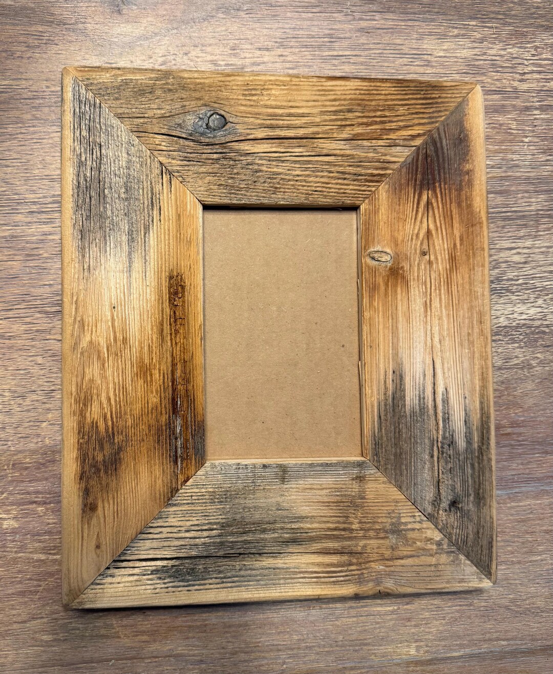 3" Wide Reclaimed Barn Wood Picture Frame - Handmade Natural Finish 4x6 ...