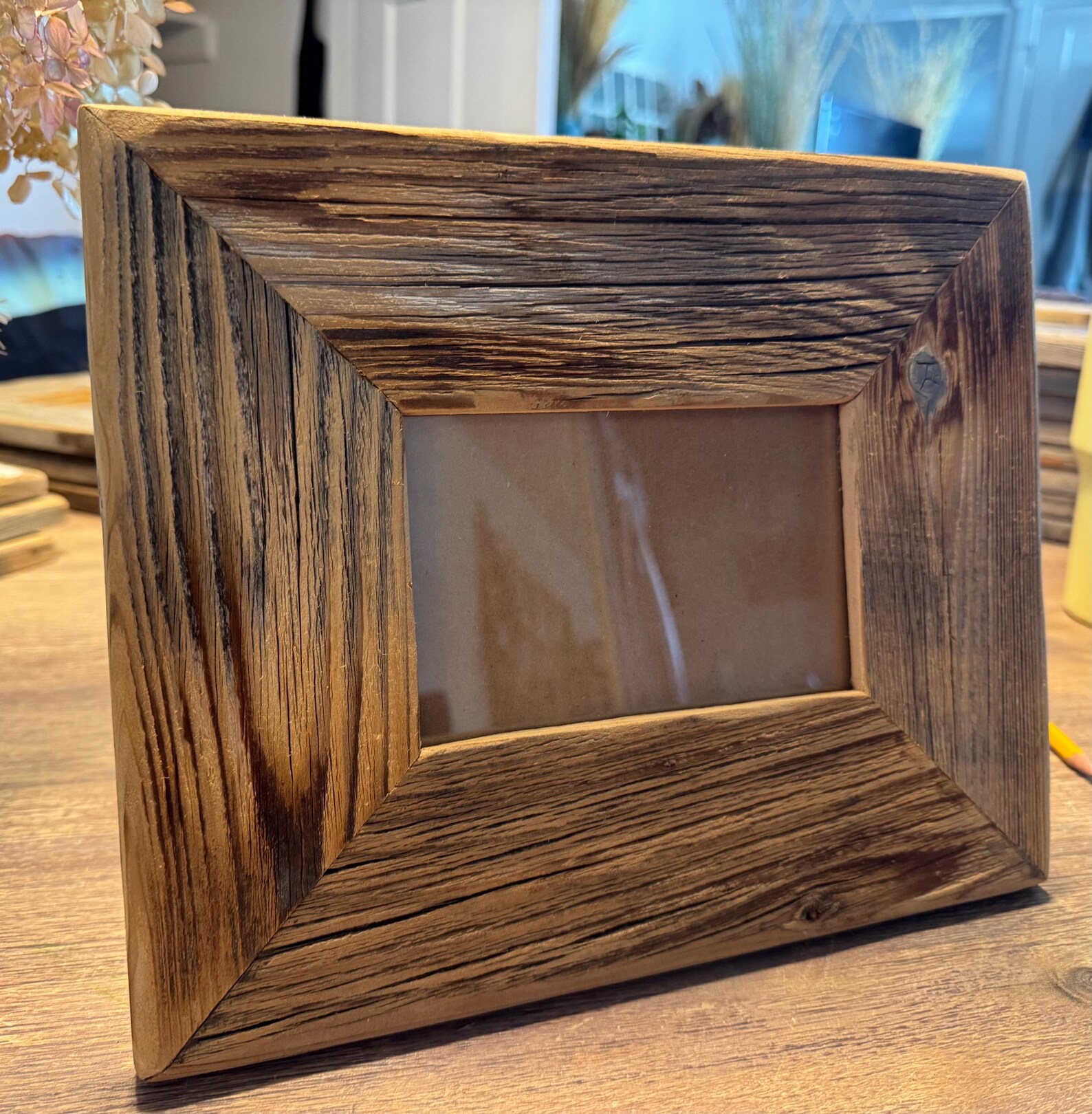 3" Wide, Reclaimed Barn Wood Picture Frame: Handmade Rustic Decor, 4x6 ...