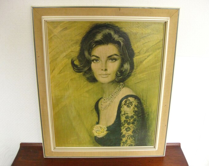 Vintage Louis Shabner 60's Art Print Nicole in Original Frame - Etsy