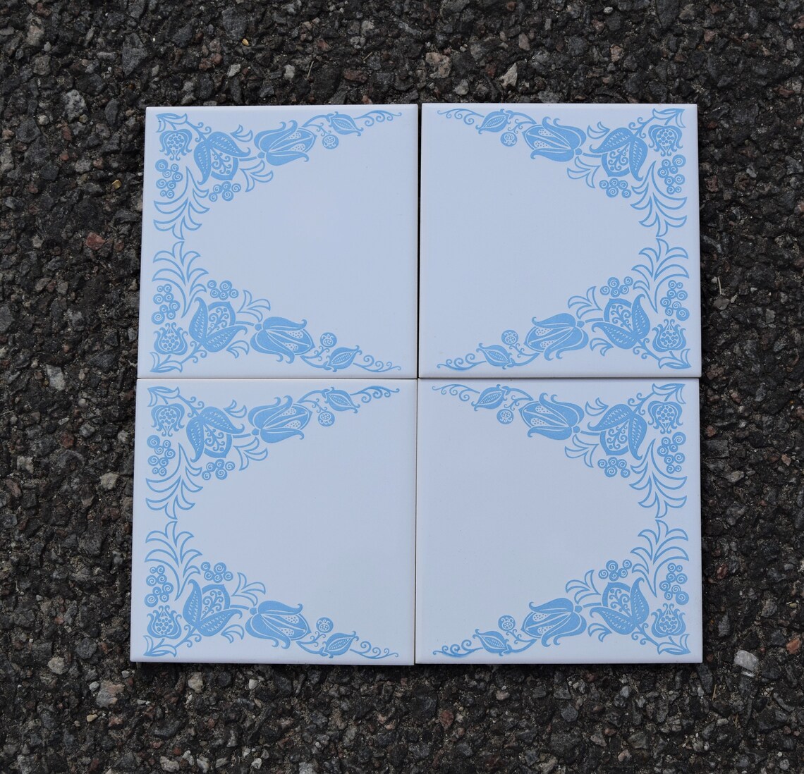 Vintage ceramic wall tiles of new old stock / Set of 4 tiles / | Etsy