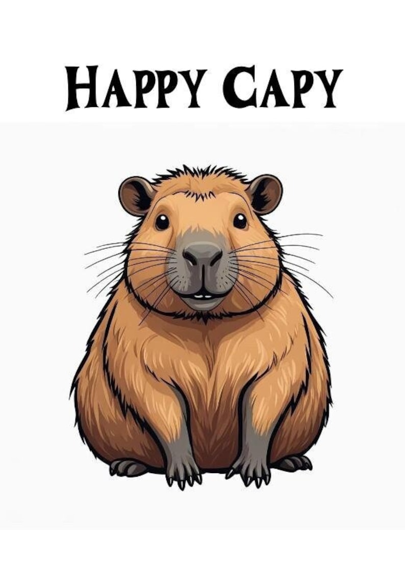 Capybara, Happy Capy - Etsy