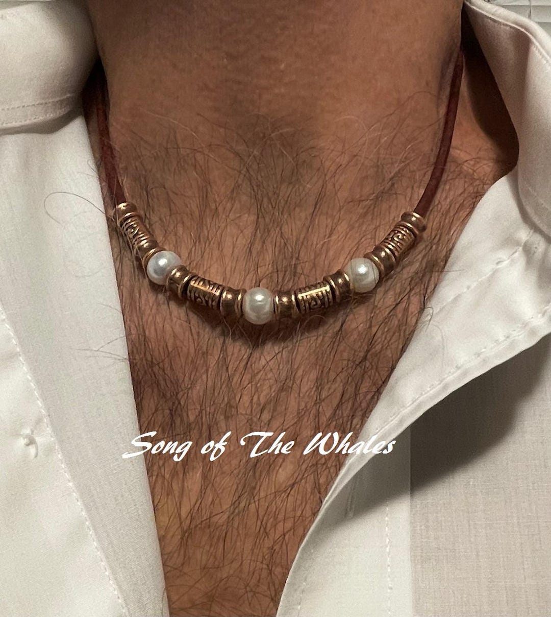 Men's Pearl Necklace 16"-22", Ivory White Freshwater Pearls, Men's ...