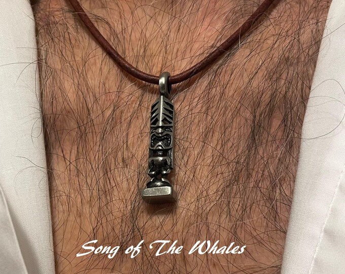 Tiki God Pendant Necklace 16"-22", Tiki God Amulet, Pacific Islander ...