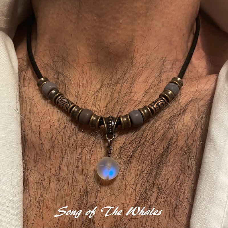 Mens Moonstone Pendant Necklace - Etsy