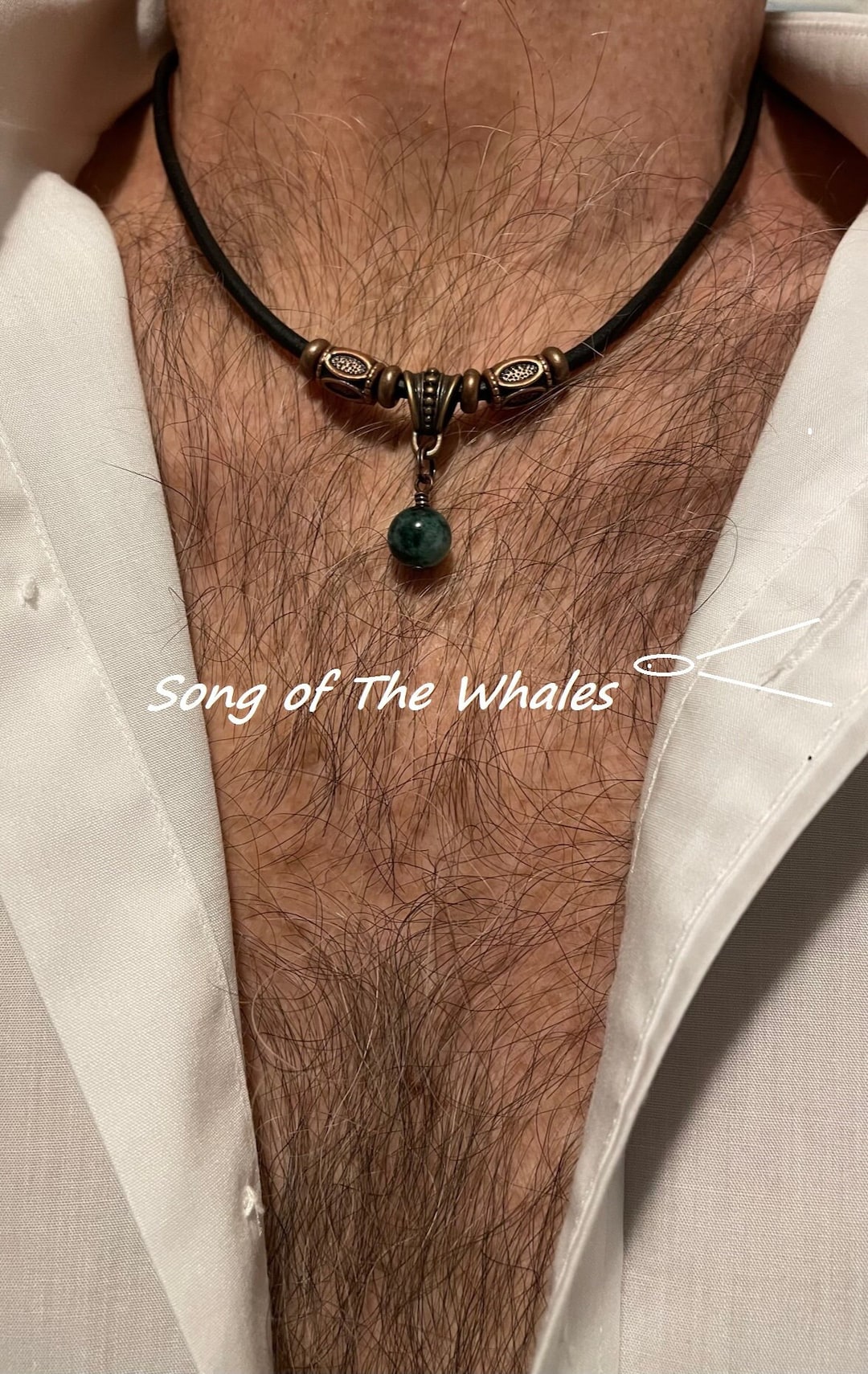 Men's African Jade & Leather Necklace 16"-20", Boyfriend Gift's, Gift's ...