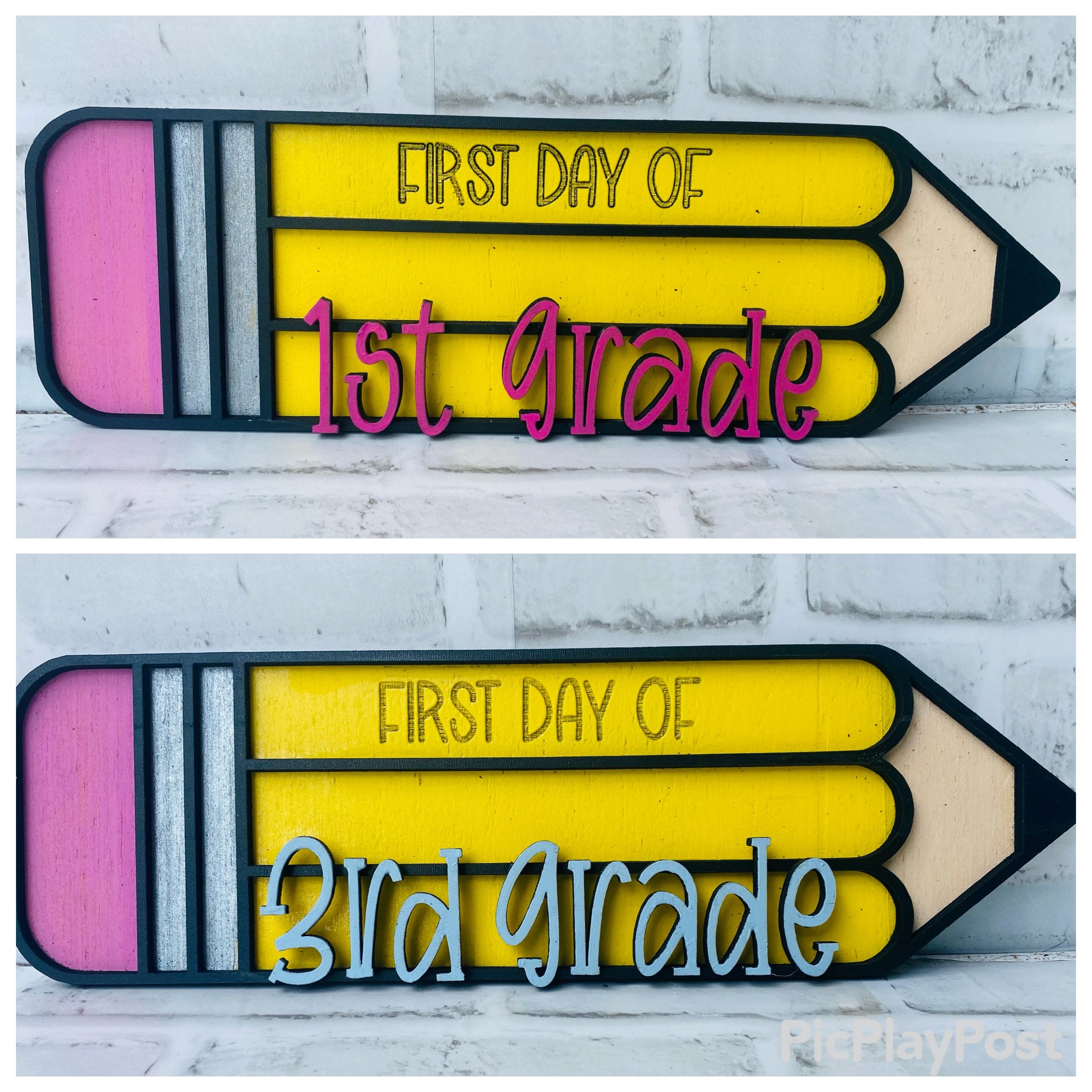 LASER SVG - Pencil Sign, Teacher Gift, First Day of School Sign, School ...