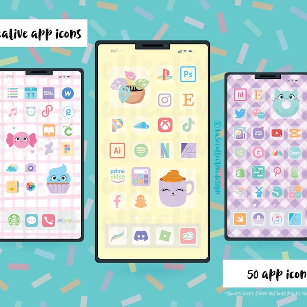 Kawaii App Icons - Etsy