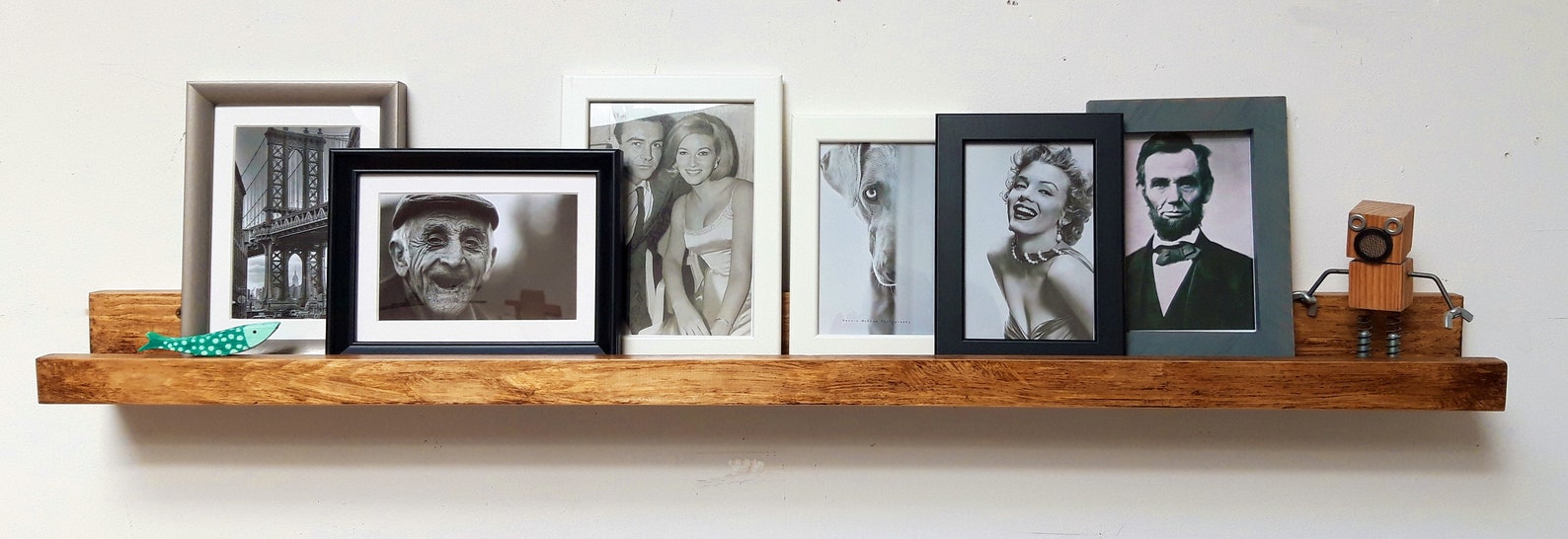 Oak Finishwood Floating Photo Shelf shelves Picture Ledge | Etsy UK