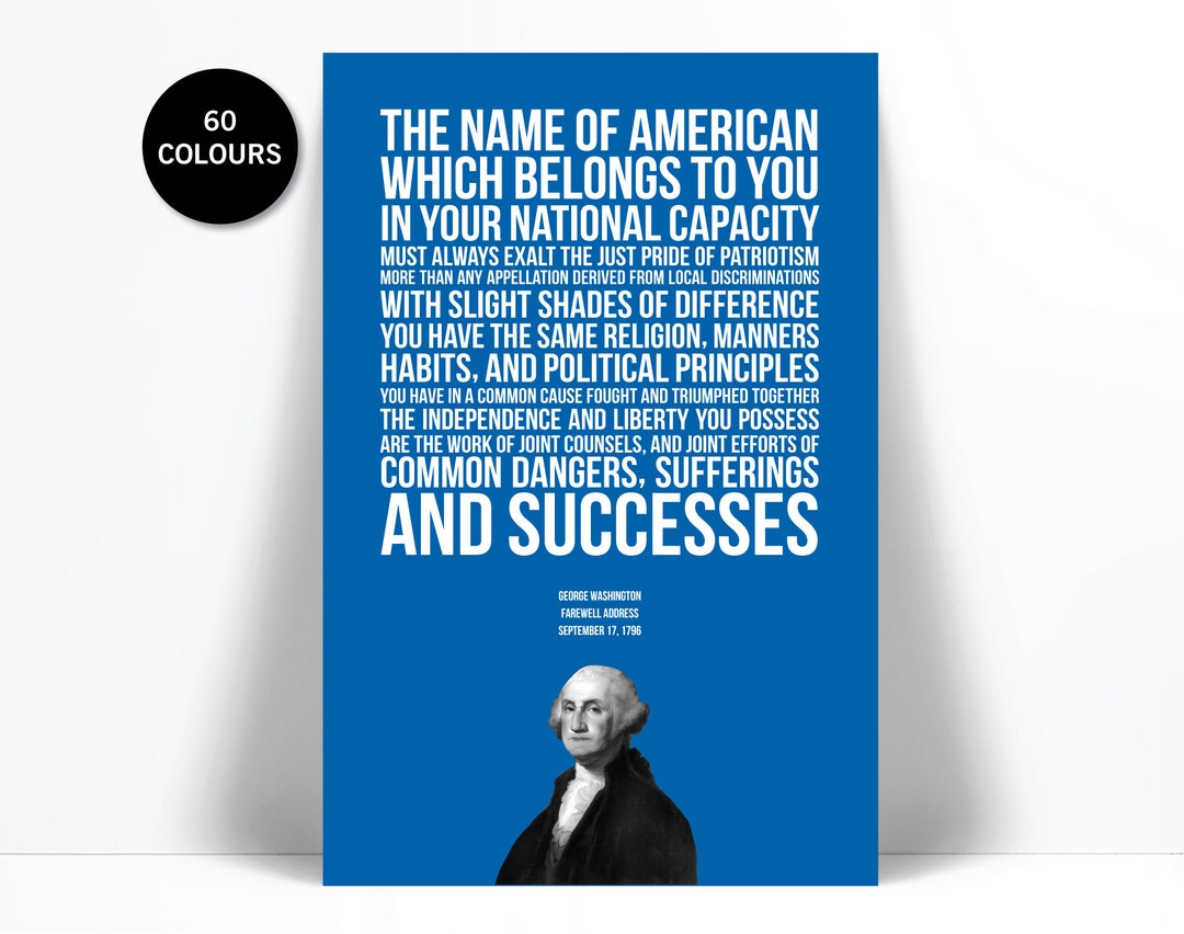 George Washington Presidential Farewell Address Quote Art Print ...