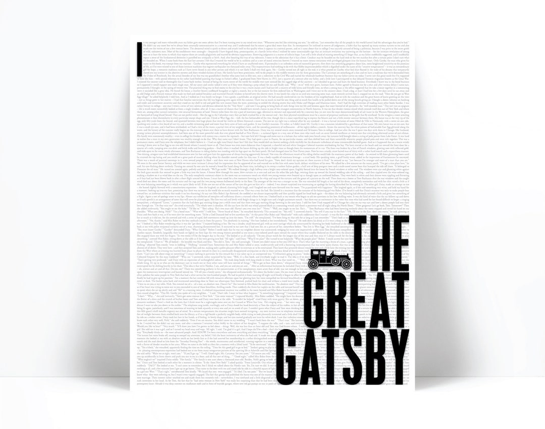 The Great Gatsby by F. Scott Fitzgerald Art Print - Book Lovers Poster ...