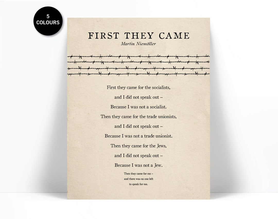 First They Came Then They Came for Me Art Print - Martin Niemöller ... First They Came Then They Came for Me Art Print - Martin Niemöller ...