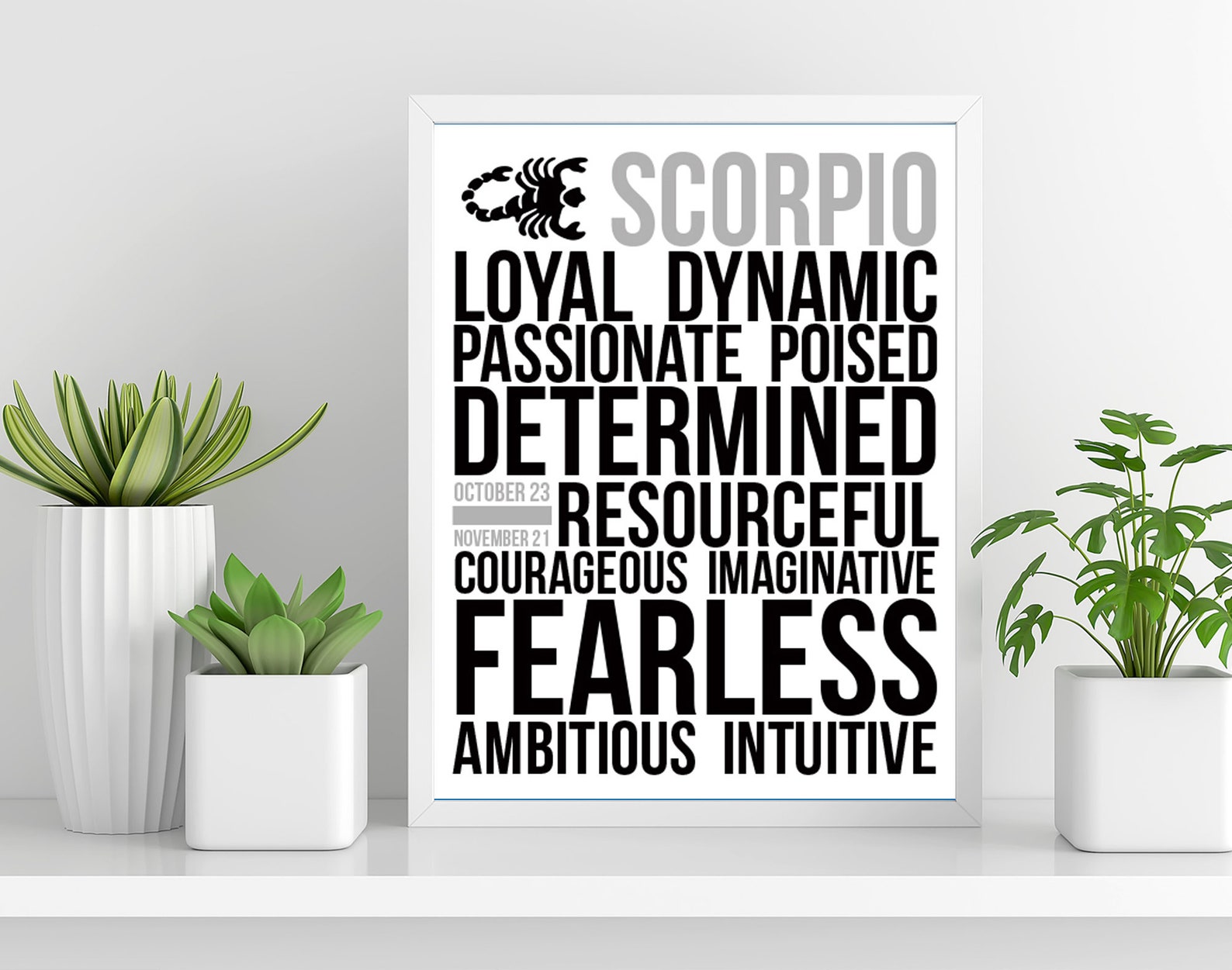 Scorpio Personality Character Traits Subway Art Scorpio Gift Astrology ...