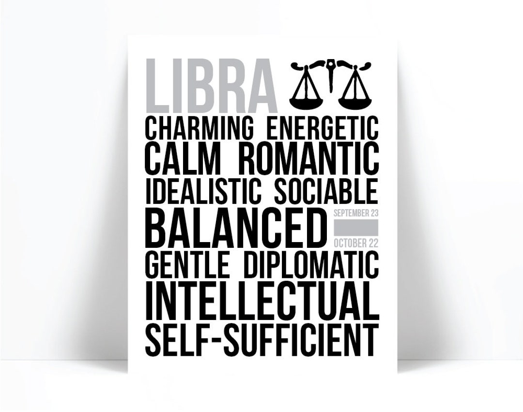 Libra Personality Character Traits - Subway Art - Libra Gift ...