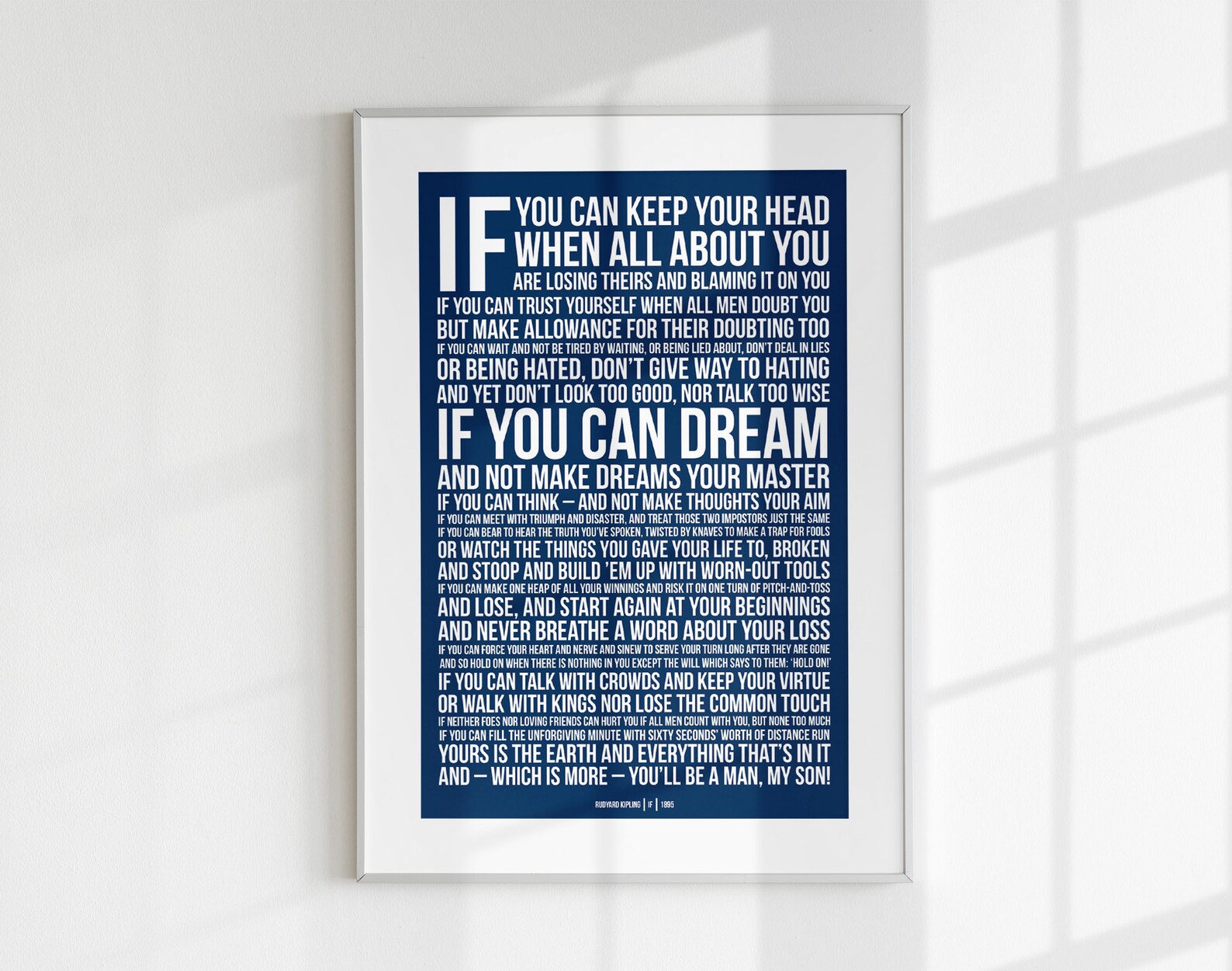 If by Rudyard Kipling - Art Print - Poetry Quote Poster - Motivational ...