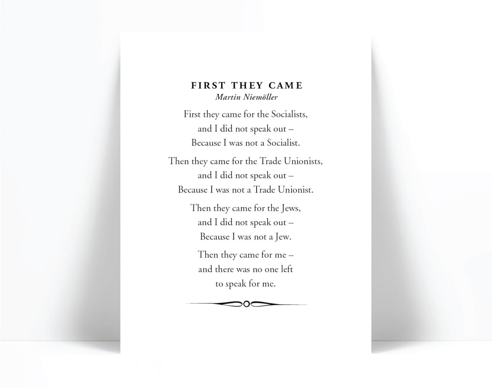 First They Came Then They Came For Me Art Print Martin | Etsy
