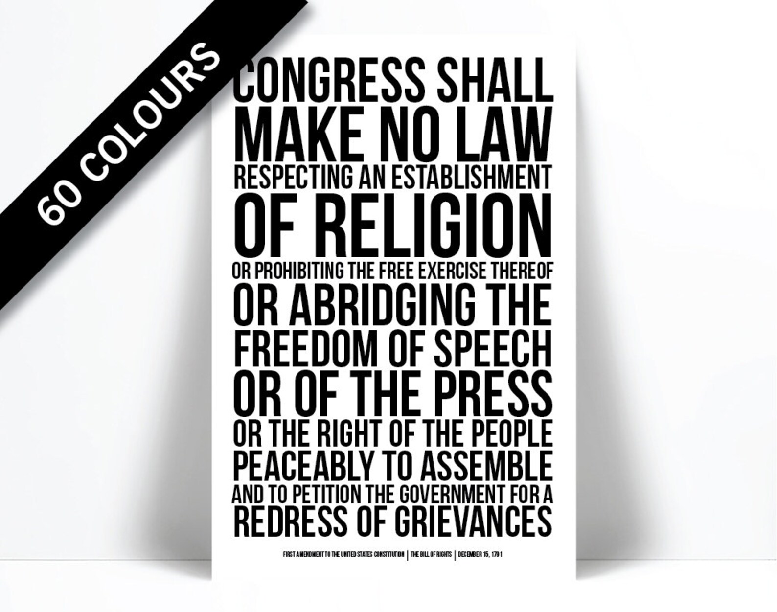 First Amendment US Constitution Bill of Rights Art Print - Etsy