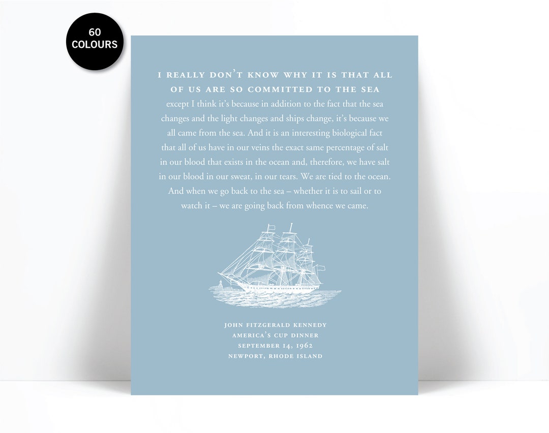 John Fitzgerald Kennedy Ocean Speech Art Print - JFK Poster ...